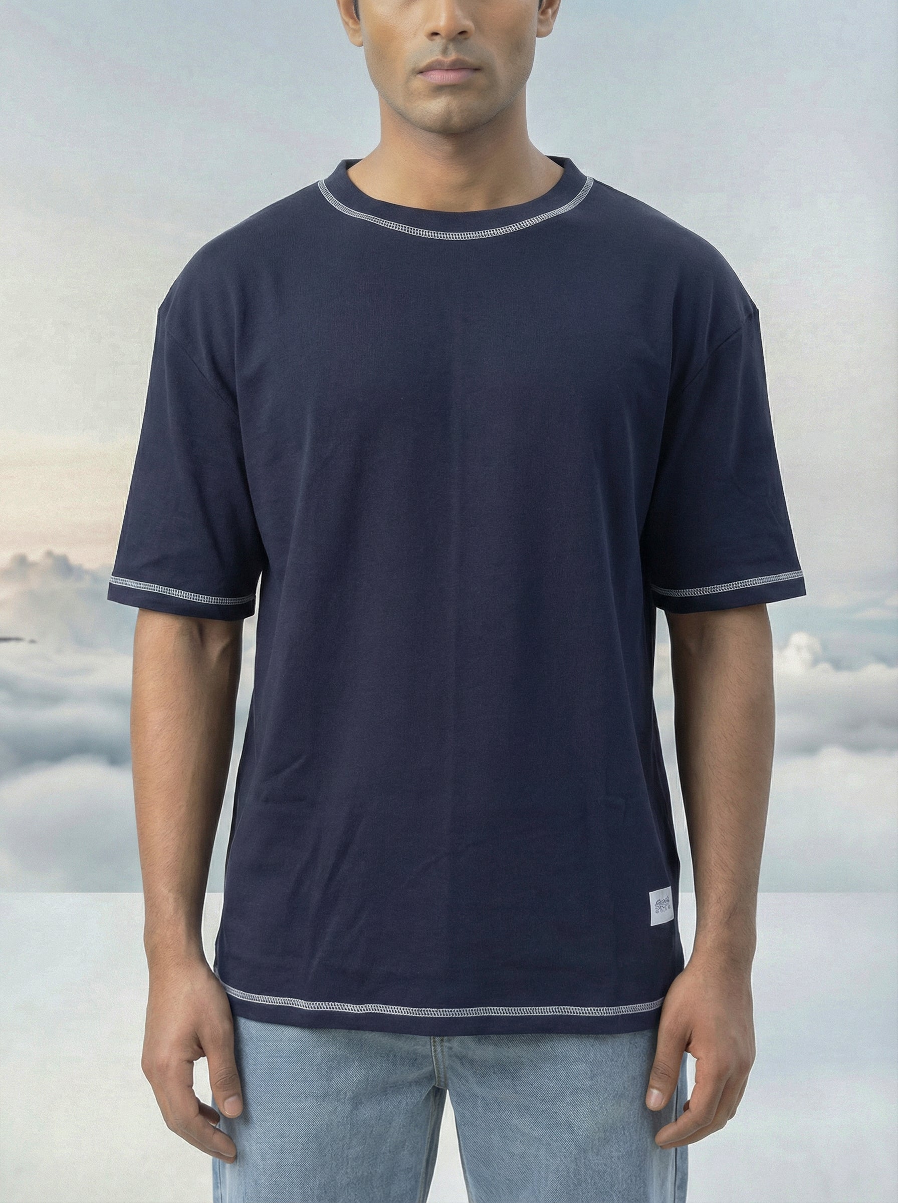 Baseline Oversize Tee Carbon Blue – LUZZIO